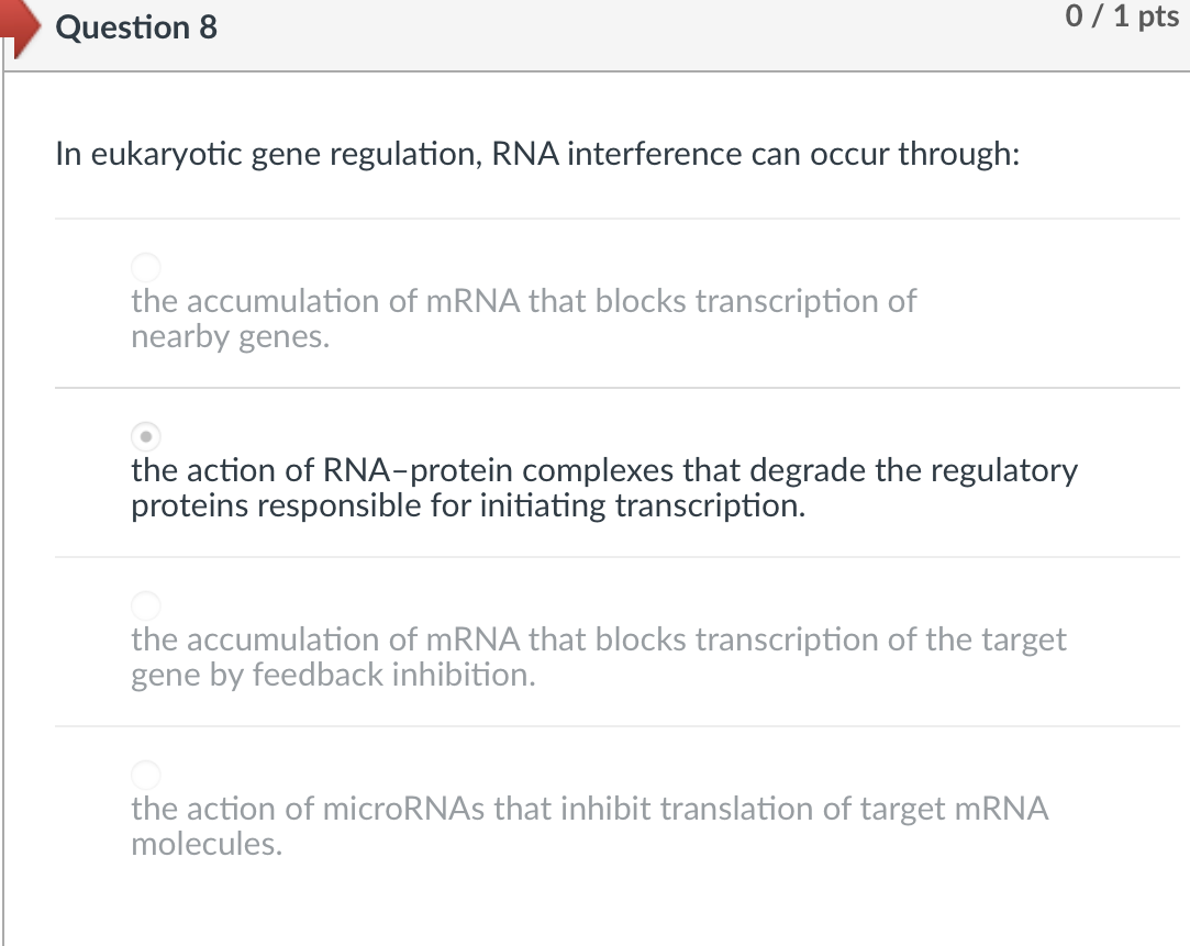 Solved In eukaryotic gene regulation, RNA interference can | Chegg.com