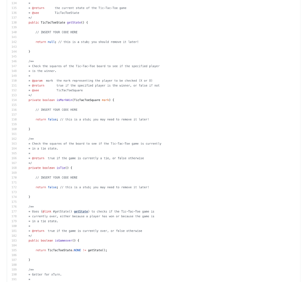 Solved in need helping implement Code Tictactoe Java. I have | Chegg.com