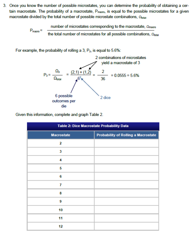 Solved 3. Once you know the number of possible microstates, | Chegg.com