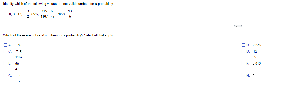 Solved Identify which of the following values are not valid | Chegg.com