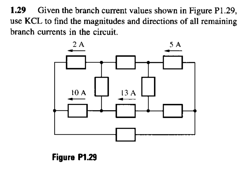 Solved 1.29 Given the branch current values shown in Figure | Chegg.com