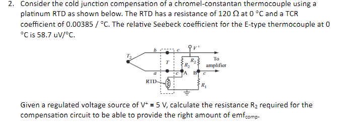 Solved Consider the cold junction compensation of a | Chegg.com