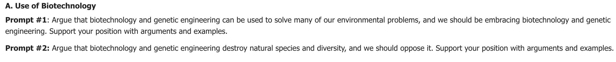 Solved Prompt #1: Argue that biotechnology and genetic | Chegg.com