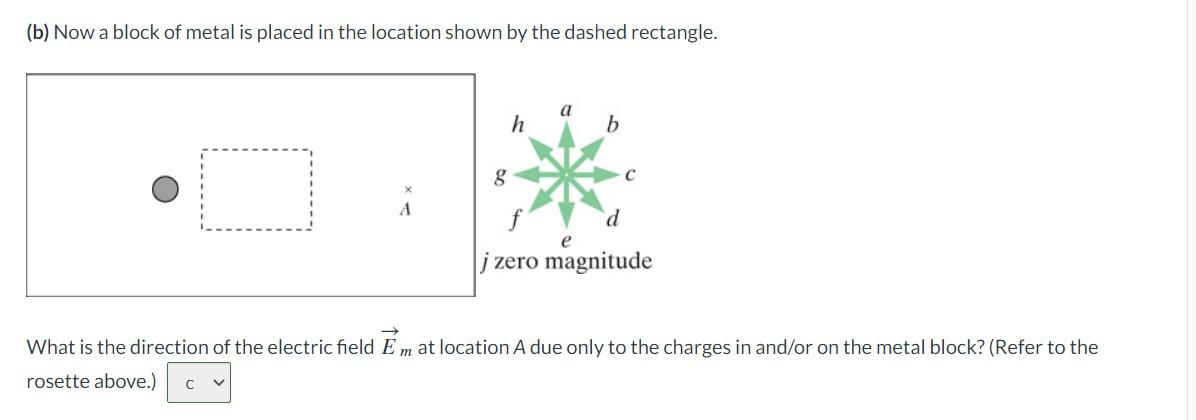 Solved (b) Now a block of metal is placed in the location | Chegg.com