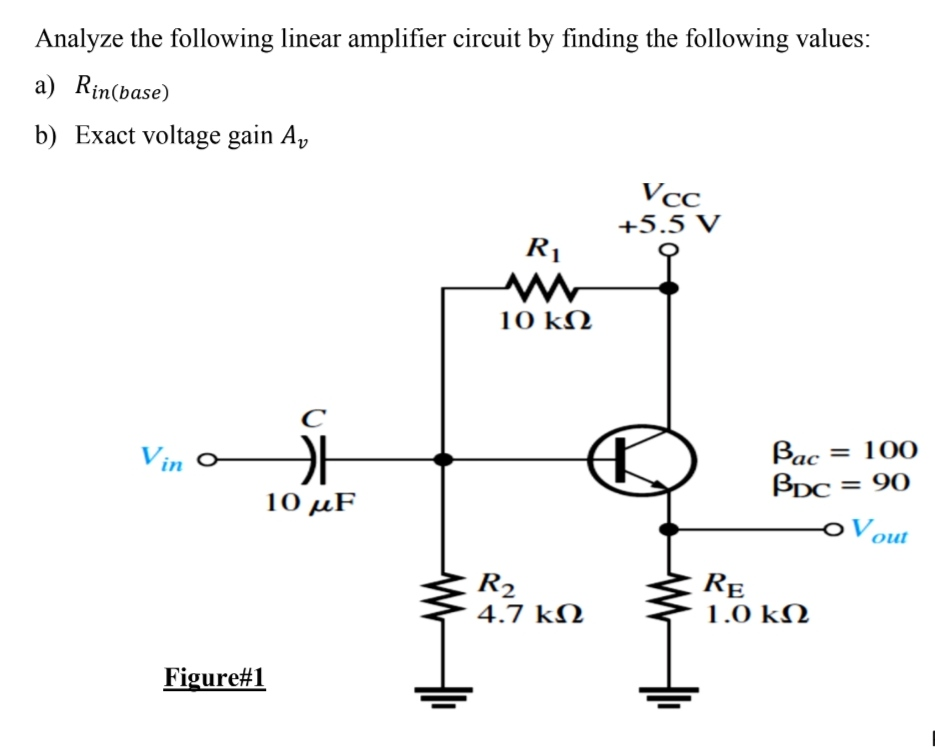 Solved Analyze the following linear amplifier circuit by | Chegg.com