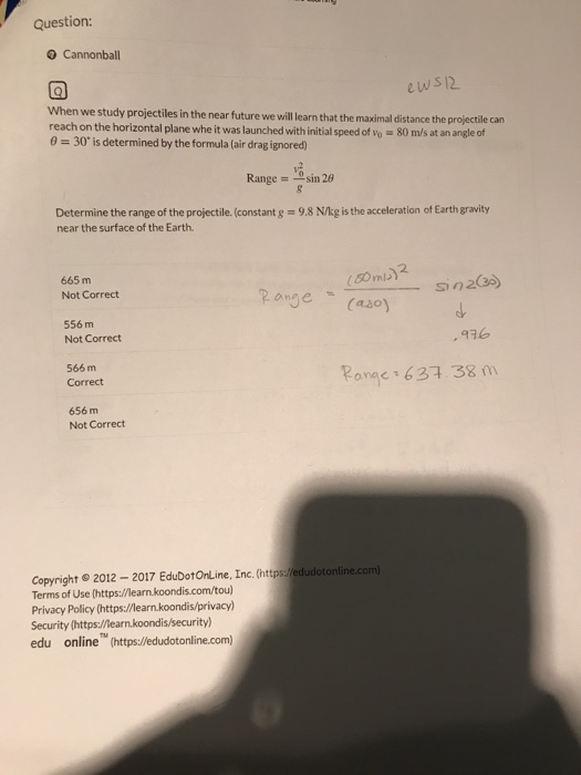 Solved Determine the range of the projectile. "When we study | Chegg.com