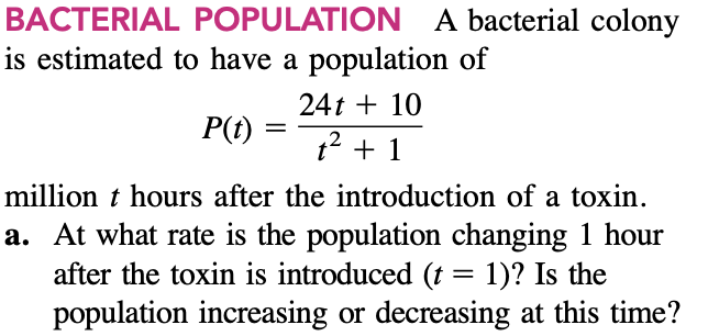 Solved BACTERIAL POPULATION A bacterial colony is estimated | Chegg.com