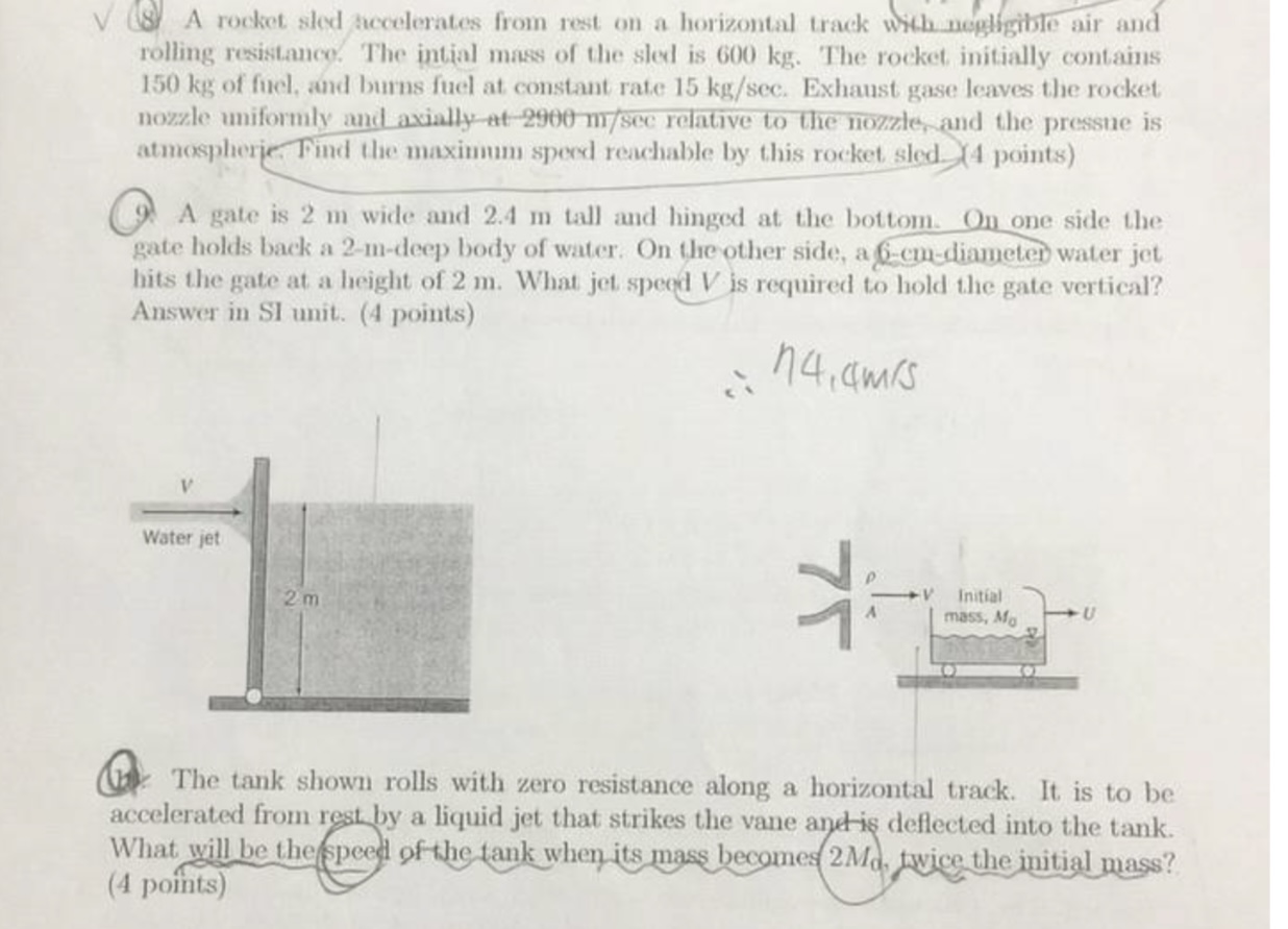 Solved (8) A rocket sled accelerates from rest on a | Chegg.com