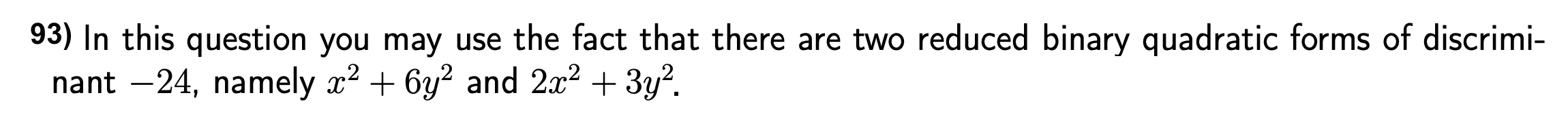 Solved 93) In this question you may use the fact that there | Chegg.com