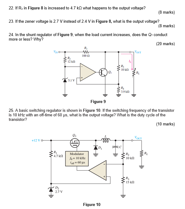 22. ﻿If \( \mathrm{R}_{3} \) ﻿in Figure 8 ﻿is | Chegg.com