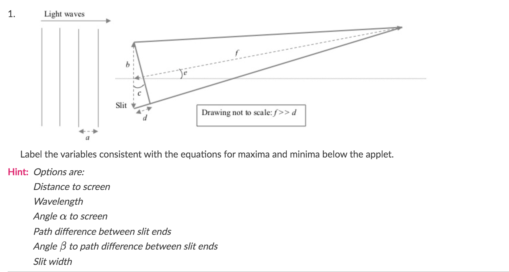 Solved Diffraction of Light by a Single Slit Wavelength: 600 | Chegg.com