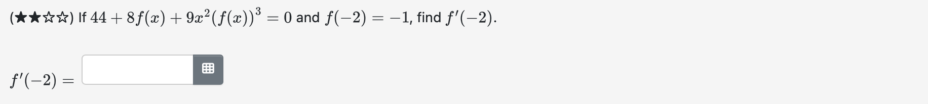 Solved f′(−2)= | Chegg.com
