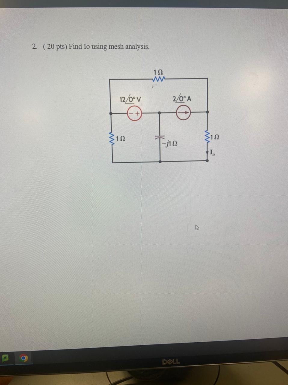 Solved 2. ( 20 pts) Find Io using mesh analysis. | Chegg.com Solved 2. ( 20 pts) Find Io using mesh analysis. | Chegg.com