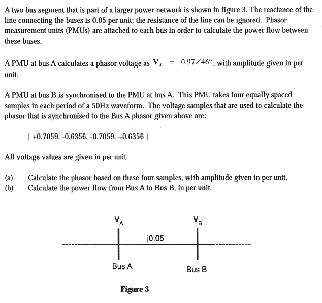 Solved A two bus segment that is part of a larger power | Chegg.com