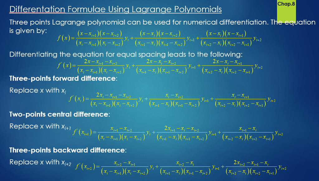 Solved Solve example 8.2 using Lagrange Polynomials | Chegg.com