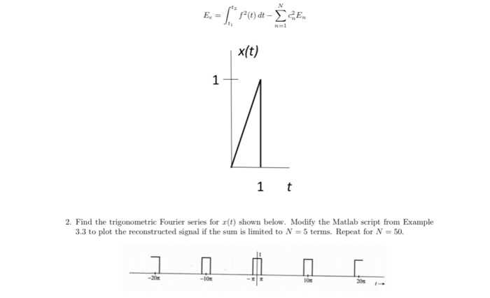 Solved x(t) 2. Find the trigonometric Fourier series for | Chegg.com