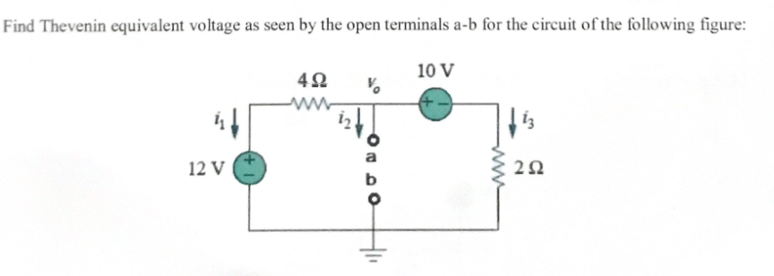 Solved Find Thevenin equivalent voltage as seen by the open | Chegg.com