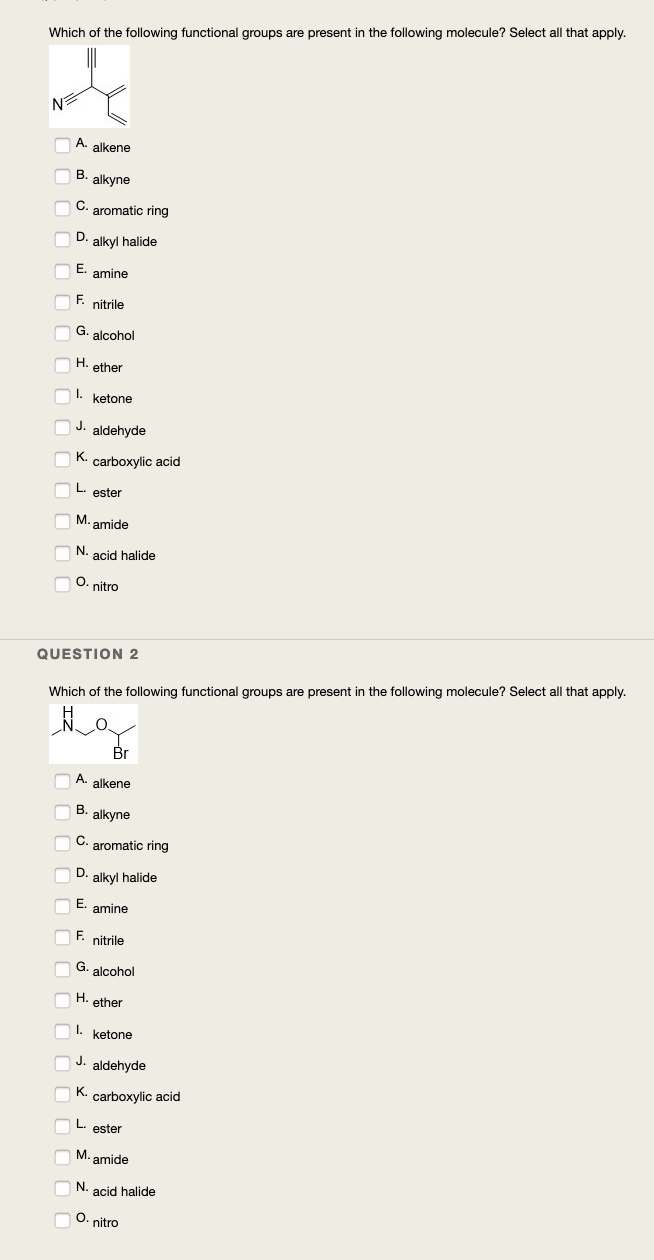 Solved Which of the following functional groups are present | Chegg.com