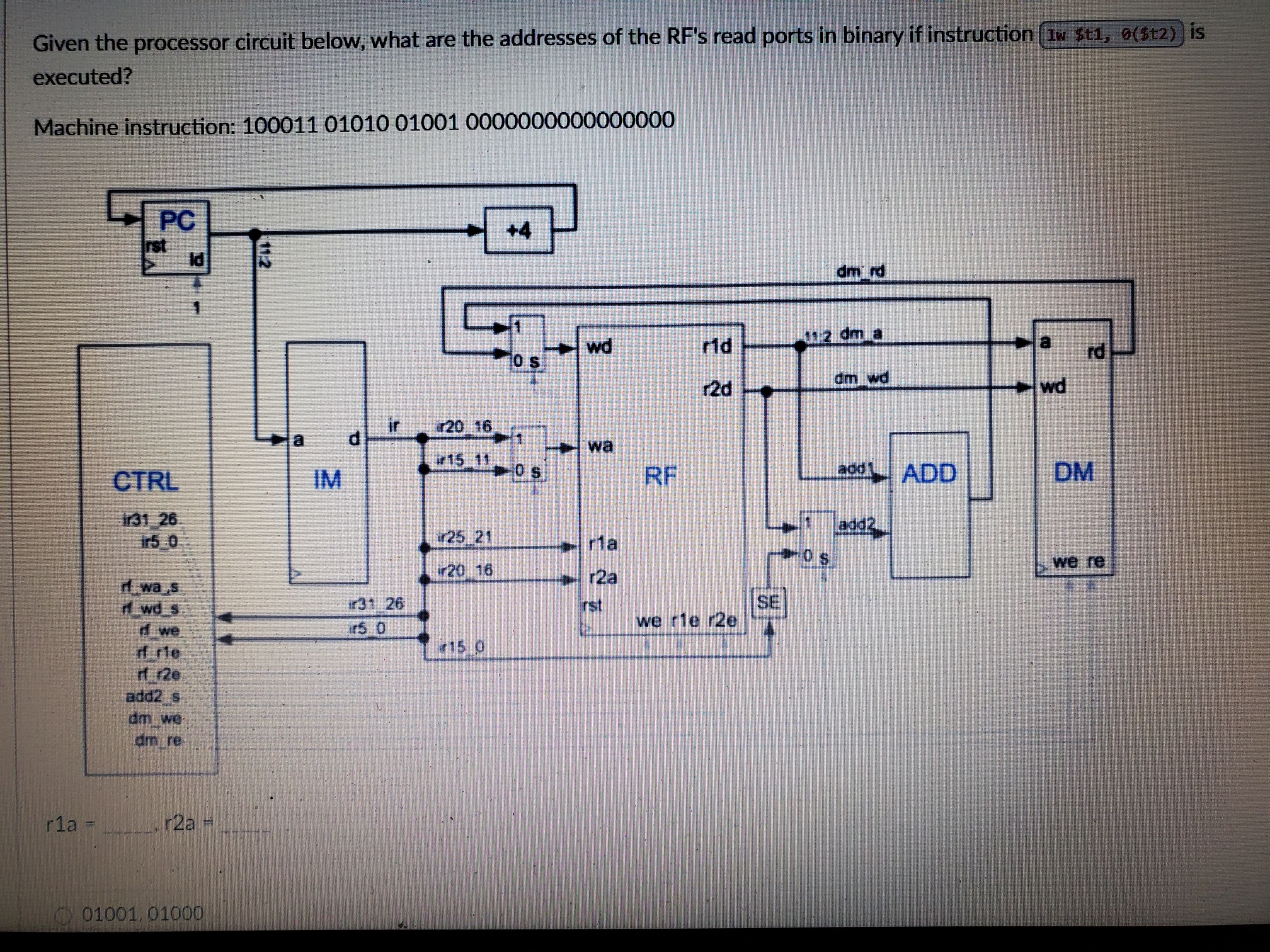 Solved Given the processor circuit below, what are the | Chegg.com
