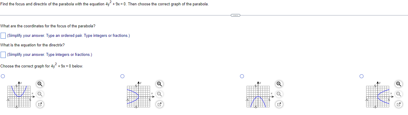 Solved Find the focus and directrix of the parabola with the | Chegg.com