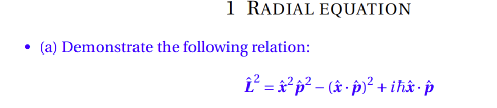 Solved 1 ﻿RADIAL EQUATION(a) ﻿Demonstrate the following | Chegg.com