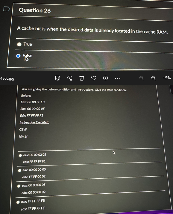 Solved Question 26 A cache hit is when the desired data is | Chegg.com