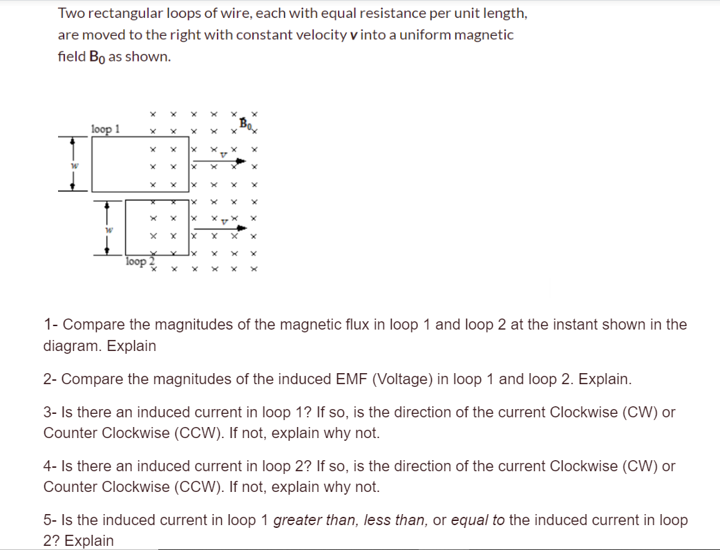 Solved Two rectangular loops of wire, each with equal | Chegg.com