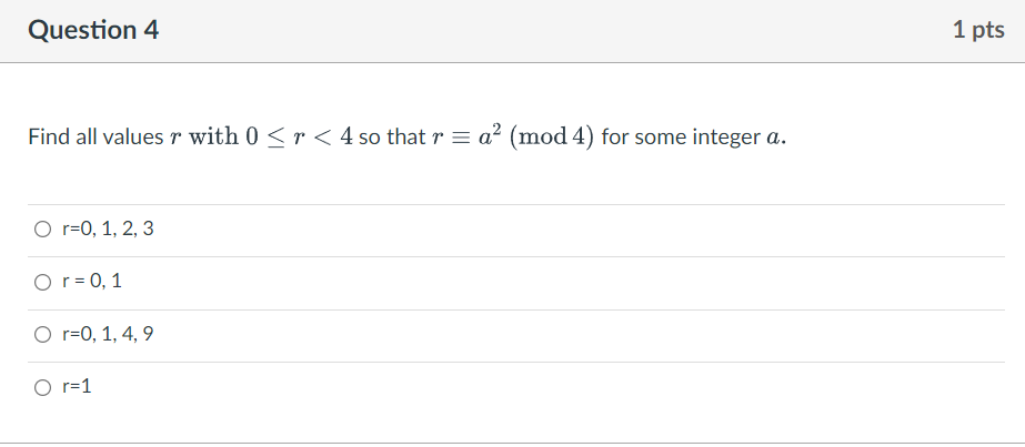 Solved Question 4 1 pts Find all values r with 0 | Chegg.com