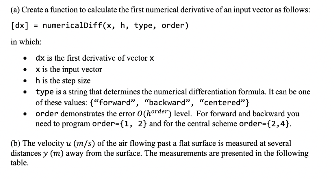 Solved (b) The velocity u( m/s) of the air flowing past a | Chegg.com