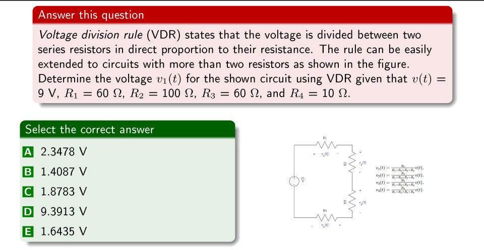 Solved Answer this question Voltage division rule (VDR) | Chegg.com