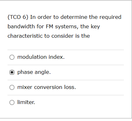 Solved (TCO 6) In order to determine the required bandwidth | Chegg.com