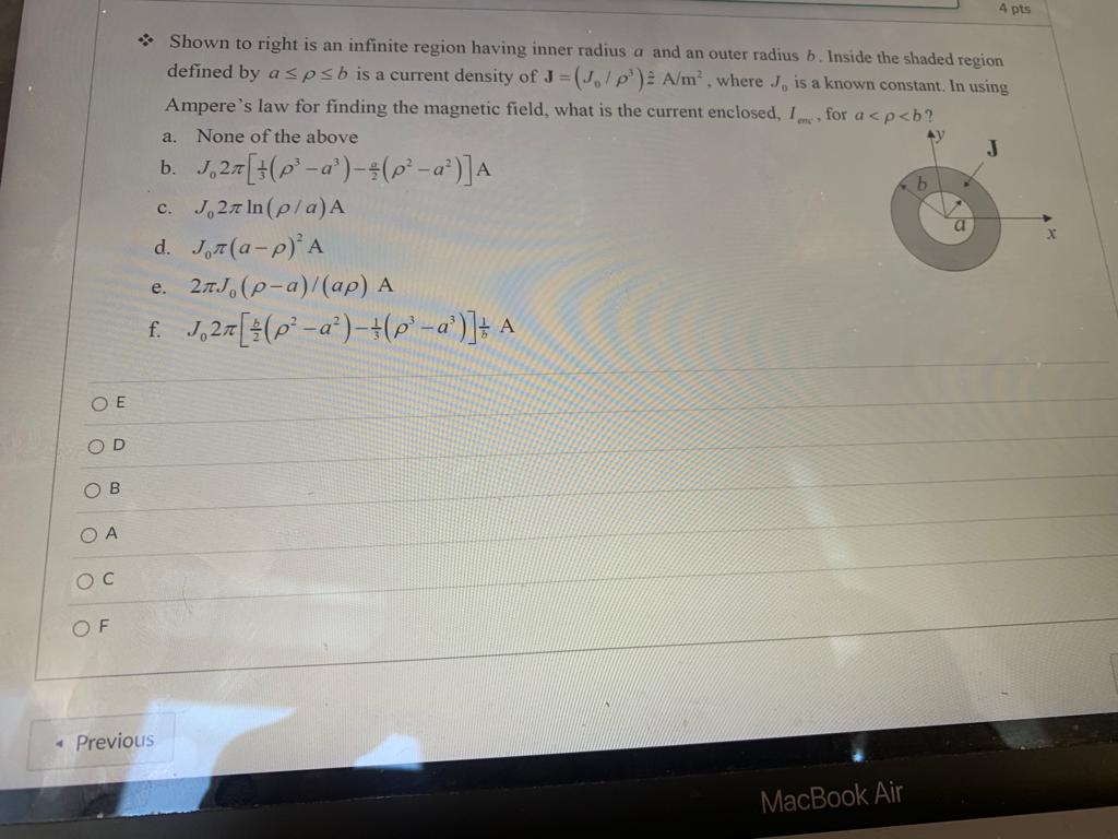 Solved * Shown to right is an infinite region having inner | Chegg.com