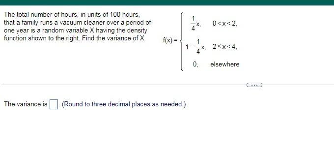 Solved The total number of hours, in units of 100 hours, | Chegg.com