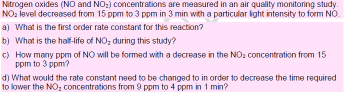 Solved Nitrogen oxides ( NO and NO2 ) concentrations are | Chegg.com
