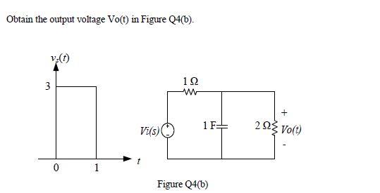 Solved Obtain the output voltage Vo(t) in Figure Q4(b). v | Chegg.com