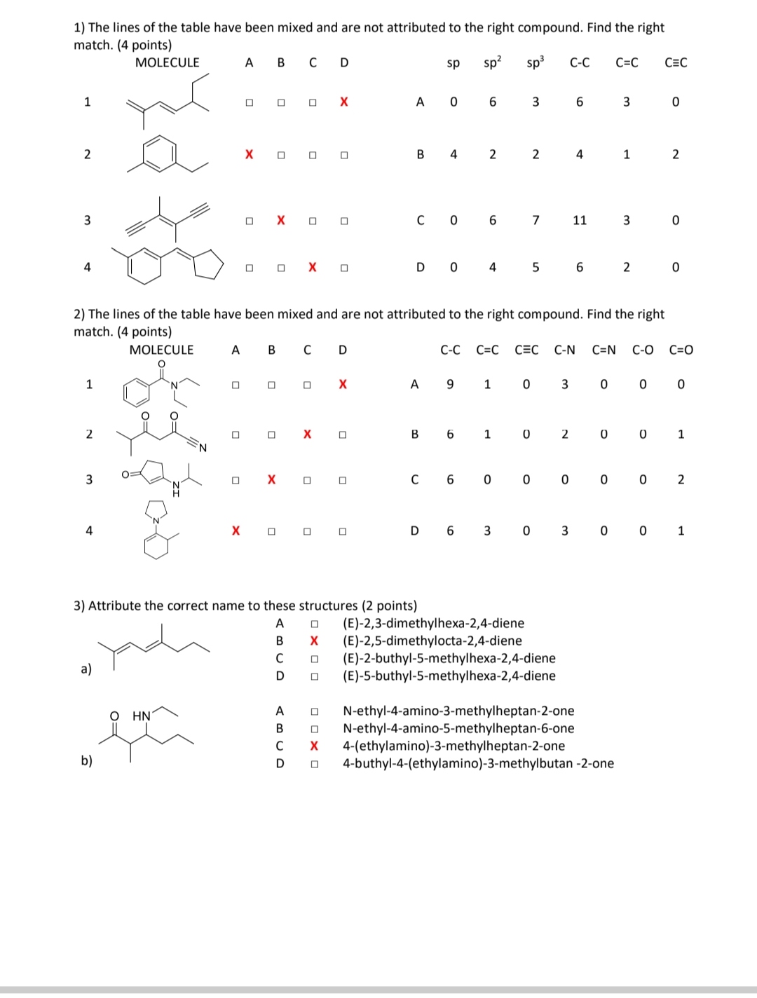 Solved The lines of the table have been mixed and are not | Chegg.com