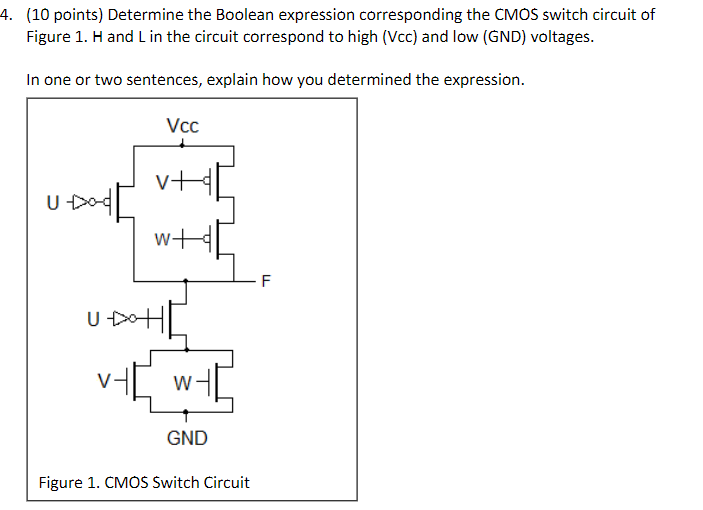 Solved 4. (10 points) Determine the Boolean expression | Chegg.com