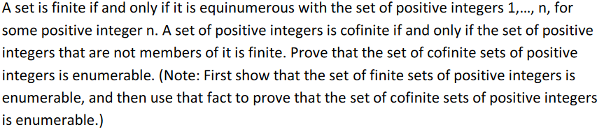 Solved A set is finite if and only if it is equinumerous | Chegg.com