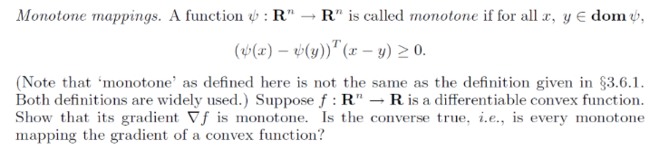 Solved Monotone mappings. A function u : Rn Rn is called | Chegg.com