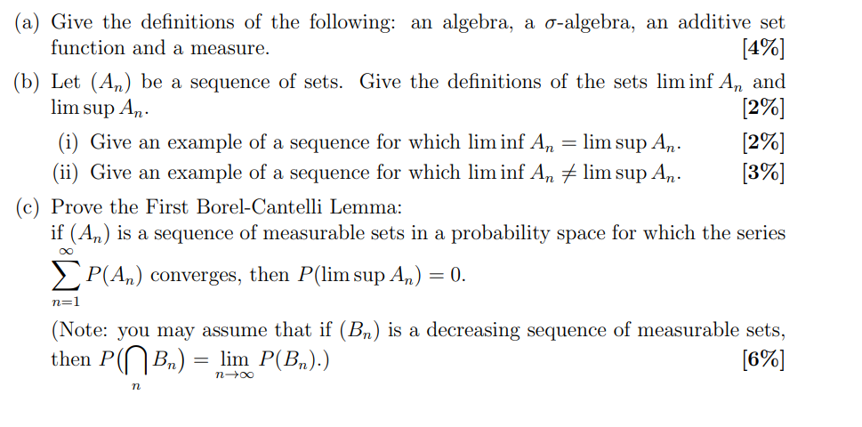 Solved (a) Give the definitions of the following: an | Chegg.com