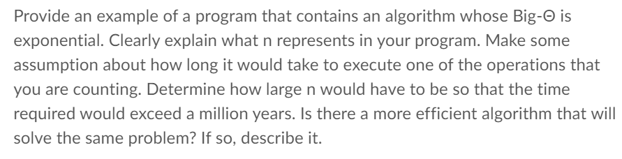Solved Provide an example of a program that contains an | Chegg.com