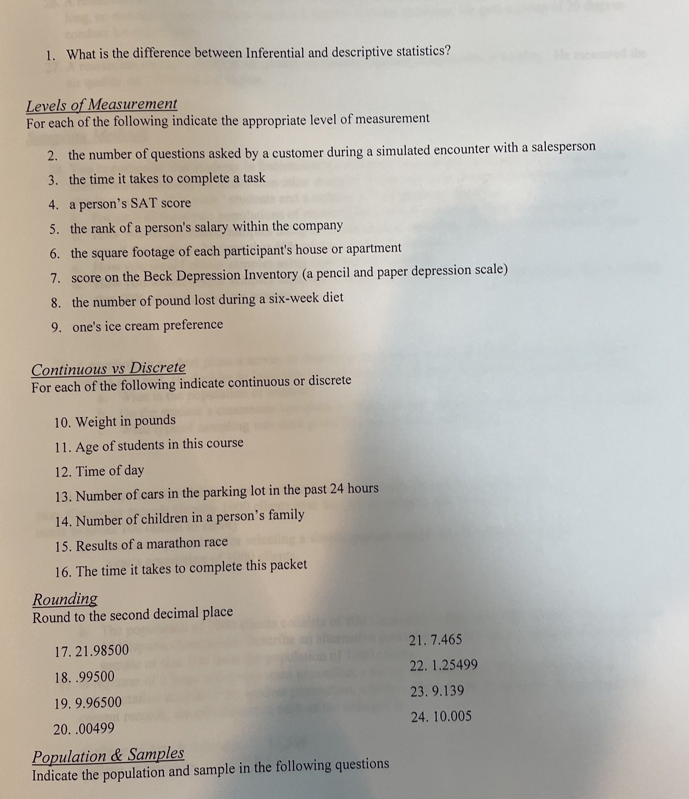 Solved 1. What is the difference between Inferential and | Chegg.com
