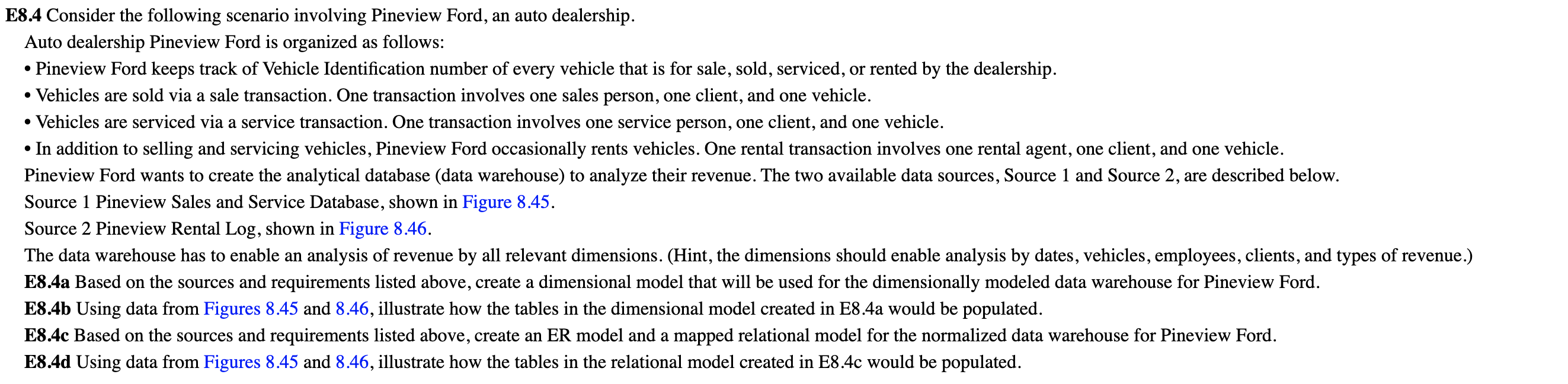 Solved Assignment Exercise 8.4 where tasks (a)..(d) replaced | Chegg.com