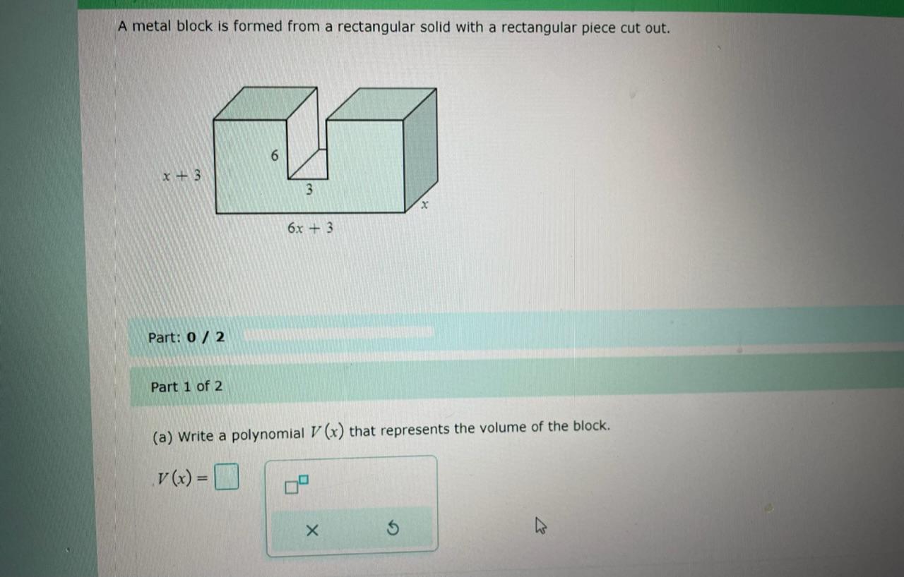 Solved A metal block is formed from a rectangular solid with | Chegg.com