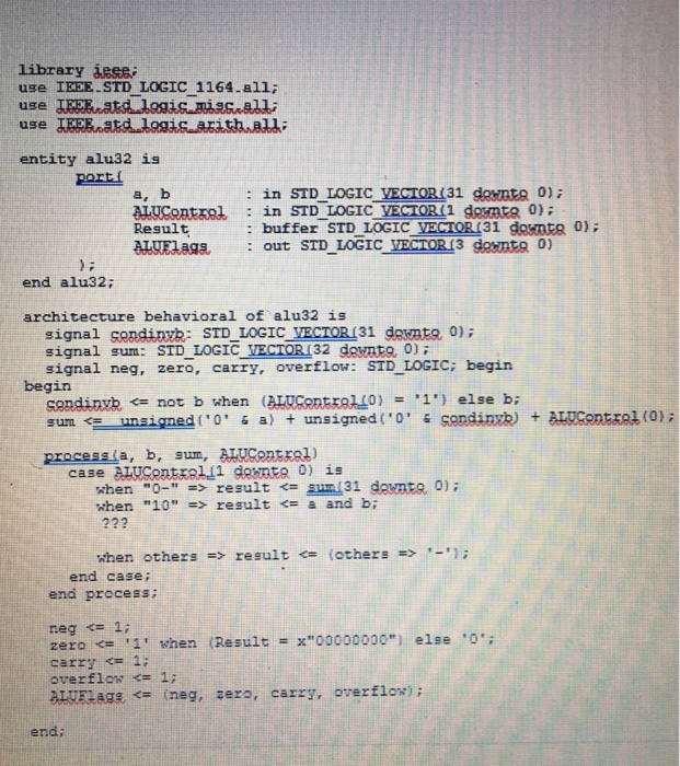 Solved My Vhdl Code Is Giving Me Errors In My Architecture 3124
