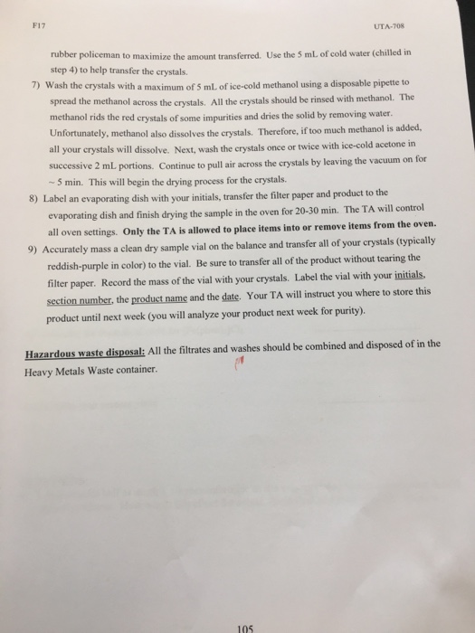 F17 UTA-708 Name Section Date LAB REPORT EXPERIMENT | Chegg.com