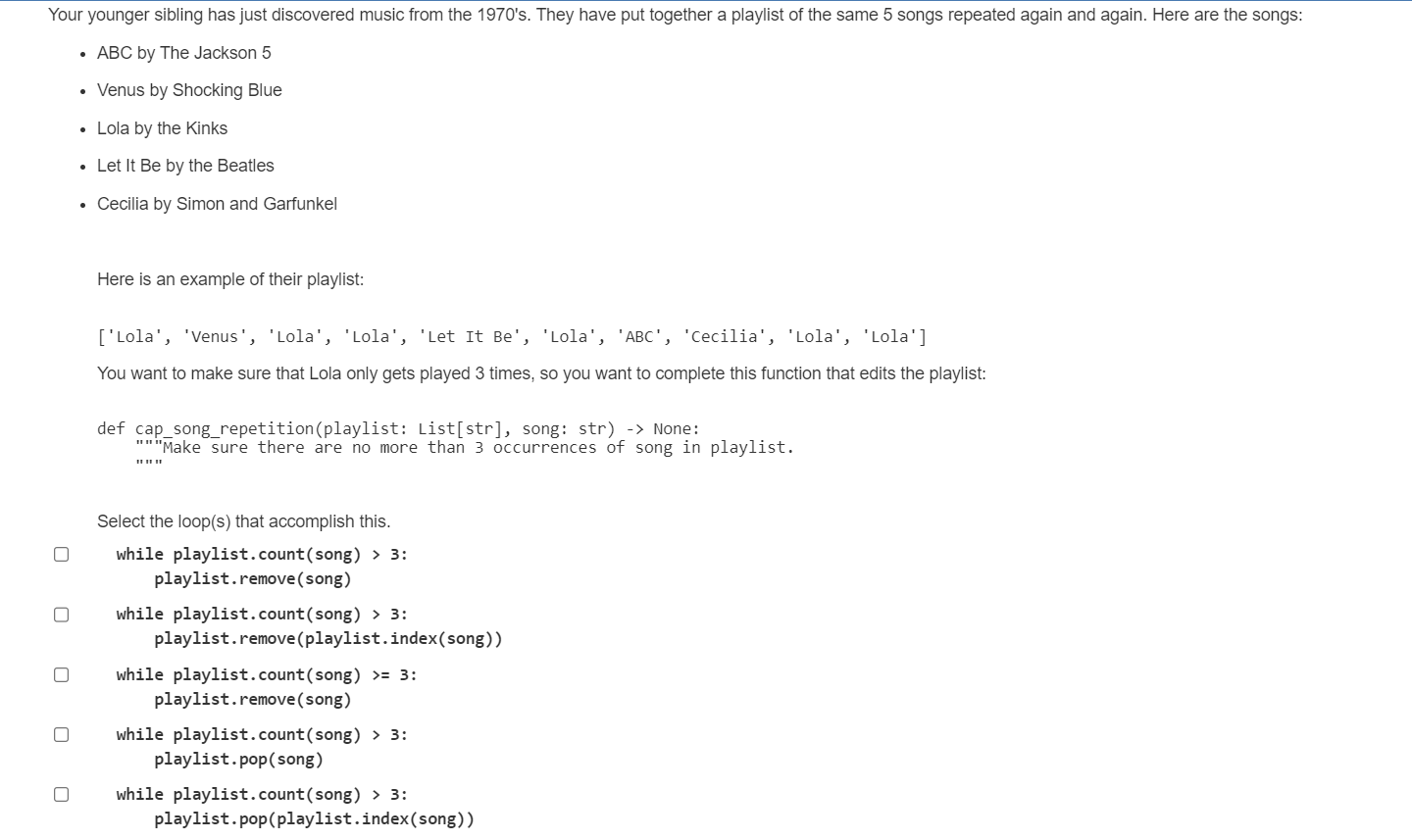 Solved Your younger sibling has just discovered music from | Chegg.com