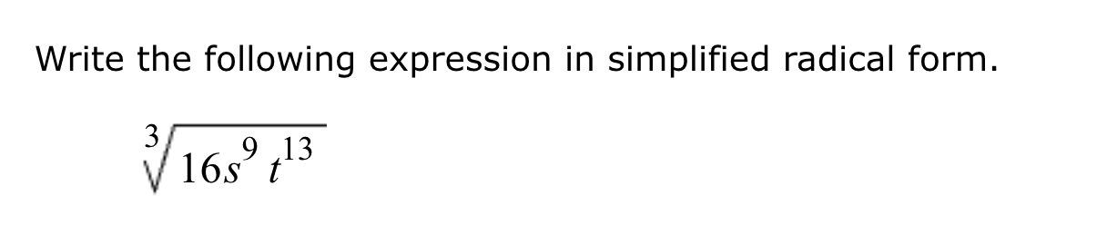 Solved Write the following expression in simplified radical | Chegg.com