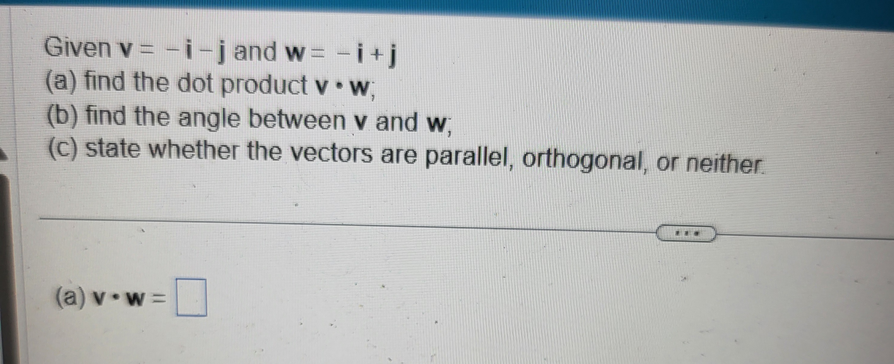 Solved Given \\( \\mathbf{v}=-\\mathbf{i}-\\mathbf{j} \\) | Chegg.com