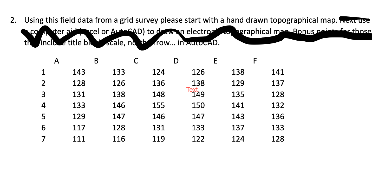Solved 2 Using This Field Data From A Grid Survey Please 4844